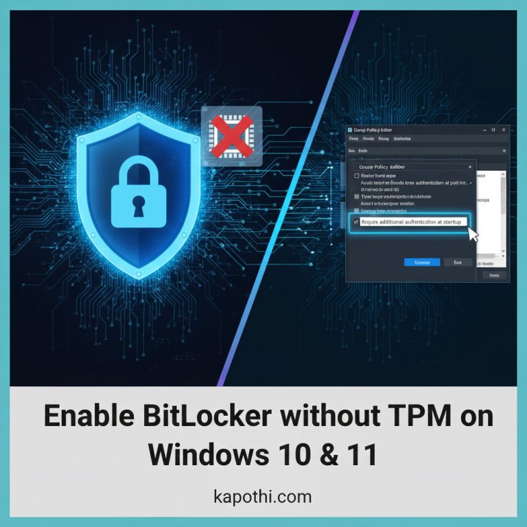 Enable BitLocker without TPM on Windows 10 & 11 - Kapothi Tech Blog